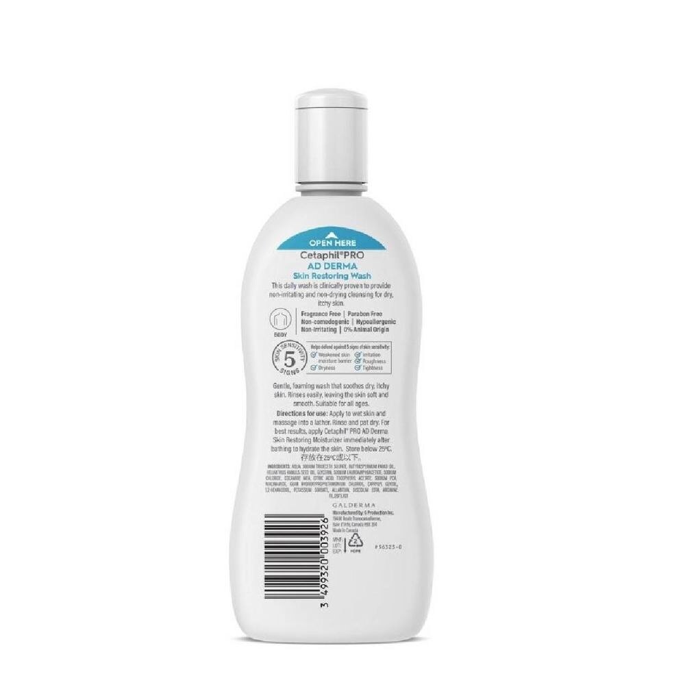 Cetaphil Pro AD Derma Skin Restoring Body Wash 295ml (Exp: Sept 2025 ...