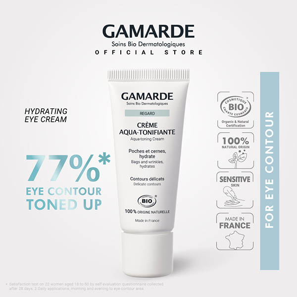 Gamarde Organic Hydrating Eye Cream 20g - For Dry, Sensitive eyes - Manadr
