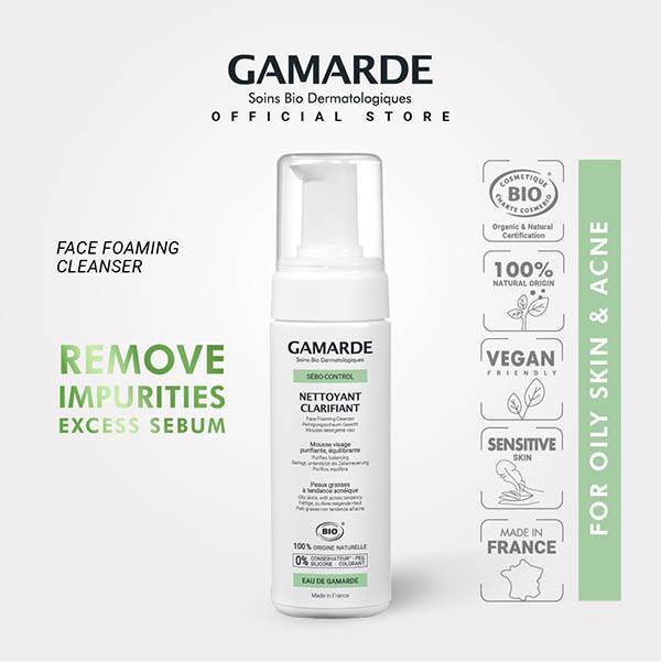 Gamarde Sebo Foaming Cleanser 160ml - For Acne & Oily Skin - Manadr